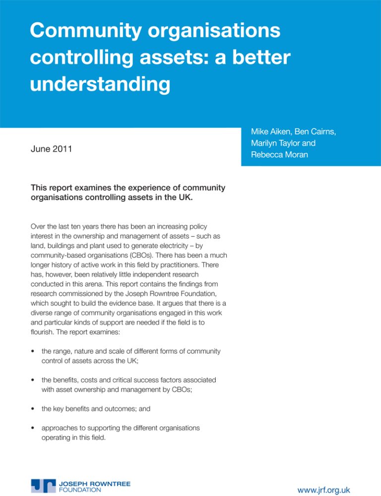 Communities controlling assets: a better understanding - DTAS Community ...