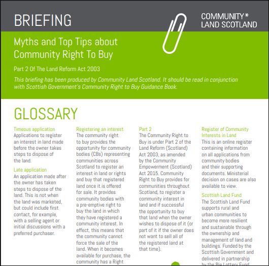 Community Land Scotland – Myths and Top Tips About Community Right to ...