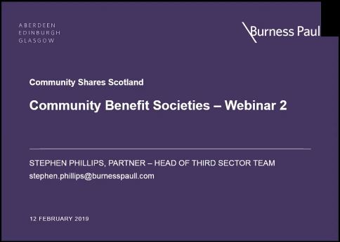Community Benefit Structures - DTAS Community Ownership Support Service
