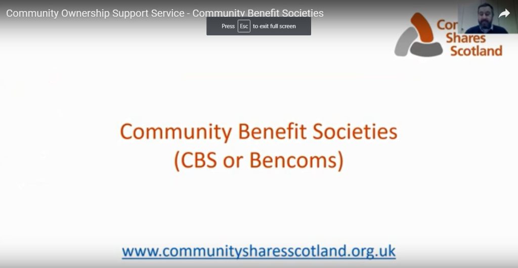 Webinars - DTAS Community Ownership Support Service